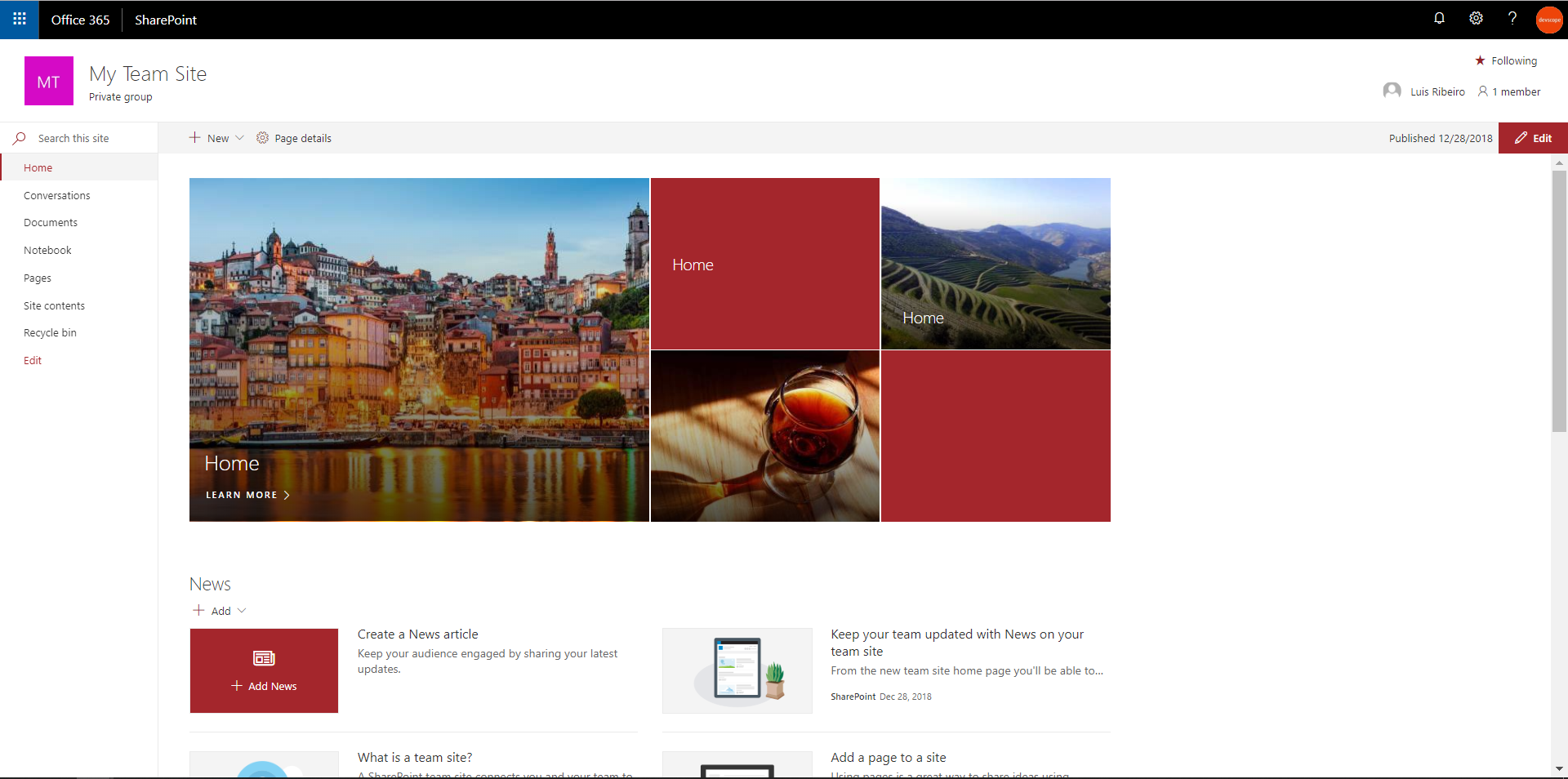 Make your team site look like a communication site - DevScope Ninjas