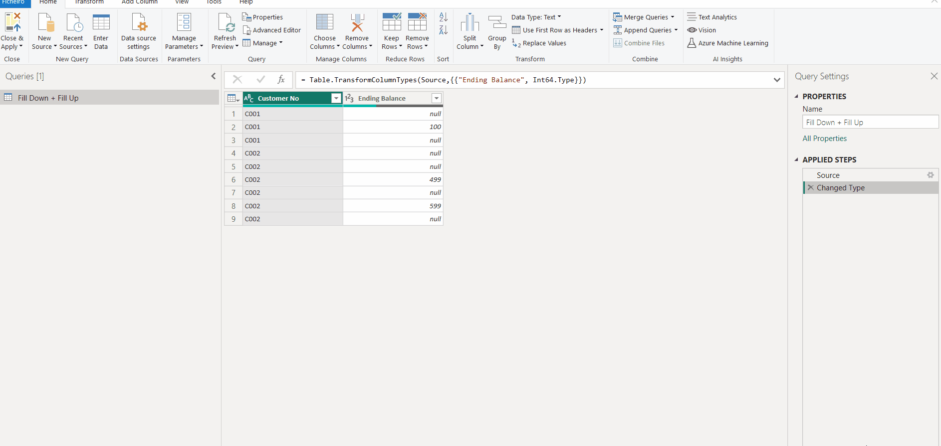 Fill Down / Fill Up in Power Query - DevScope Ninjas